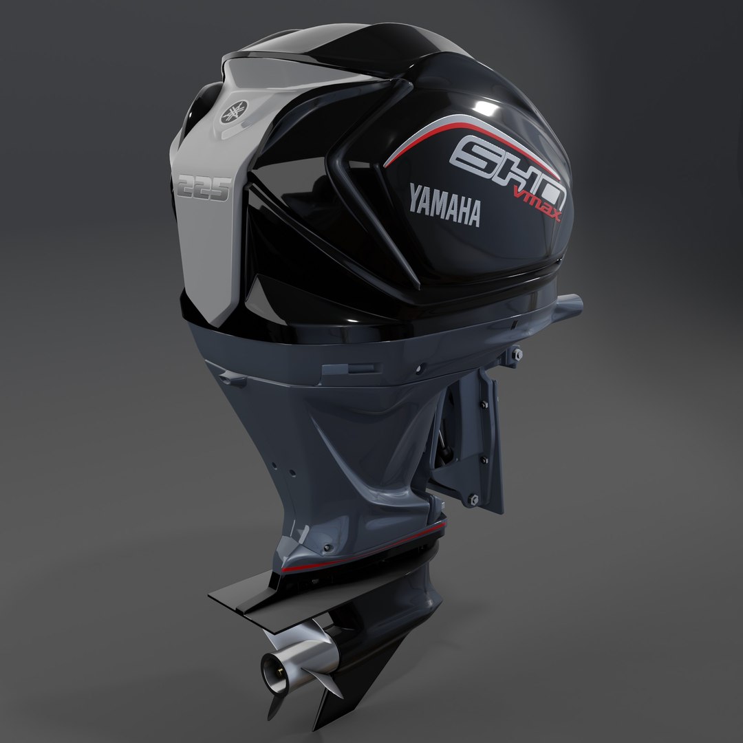 Yamaha 225 HP V6 V MAX SHO Outboard PBR Model 3D Model - TurboSquid 2241873