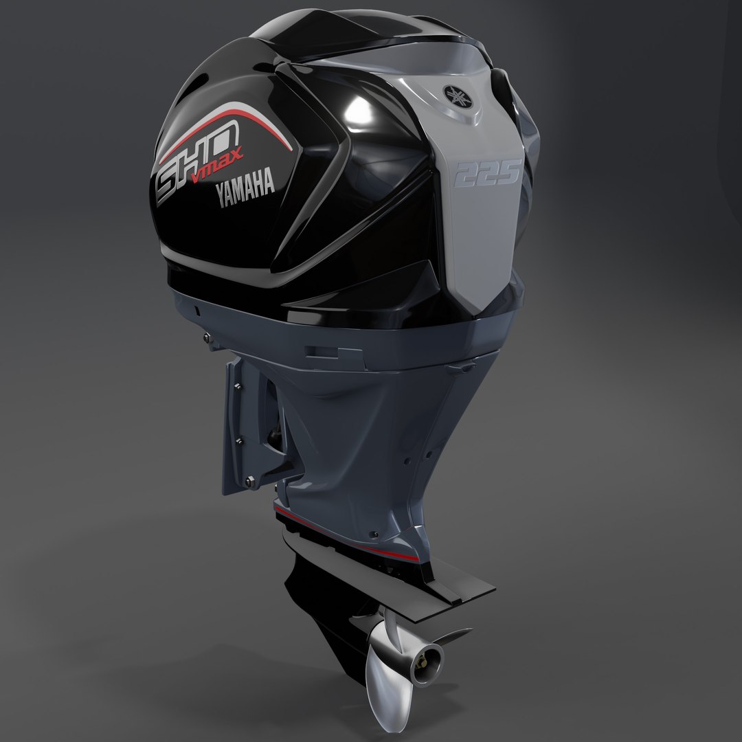 Yamaha 225 HP V6 V MAX SHO Outboard PBR Model 3D Model - TurboSquid 2241873