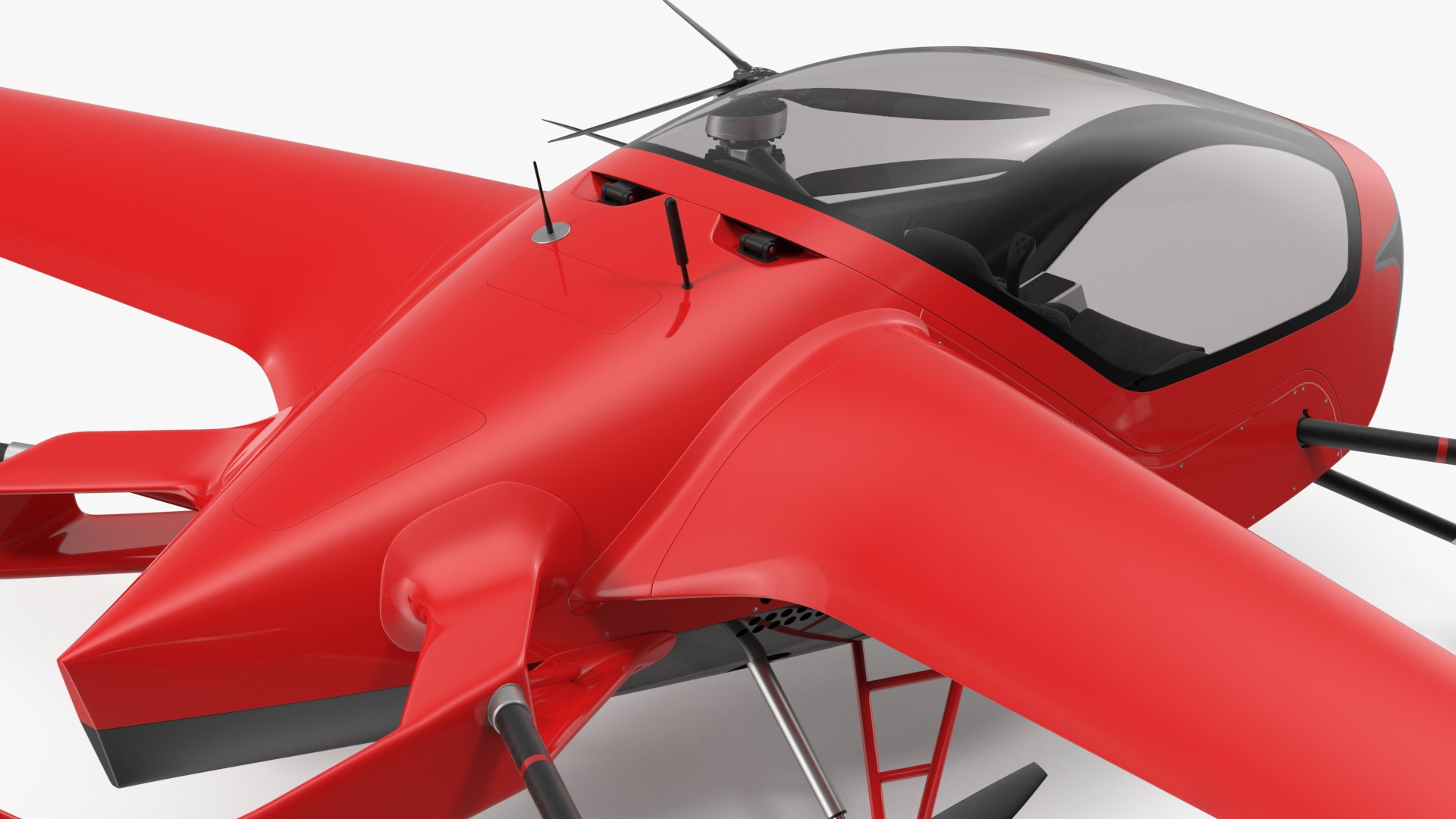 Personal Electric Aircraft Red Rigged 3D - TurboSquid 1996808
