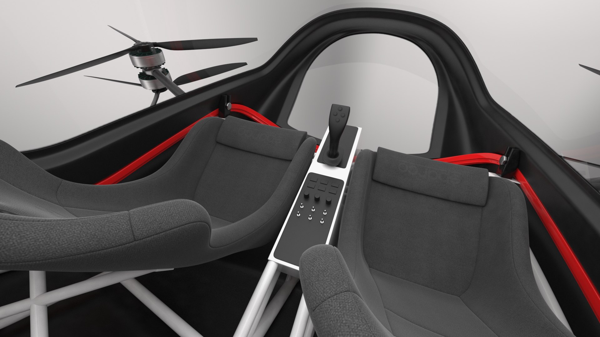 Personal Electric Aircraft Red Rigged 3D - TurboSquid 1996808