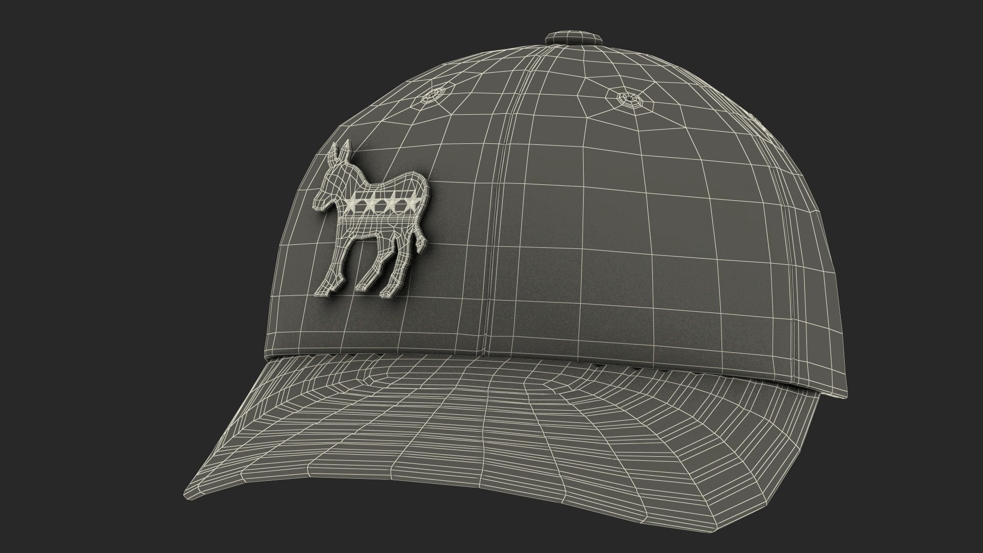 Camouflage Baseball Cap With Democratic Icon 3D Model - TurboSquid 2319399