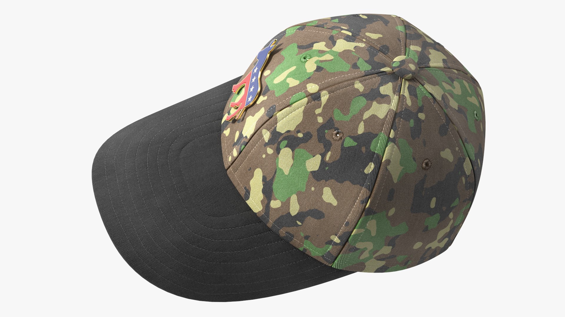 Camouflage Baseball Cap With Democratic Icon 3D Model - TurboSquid 2319399