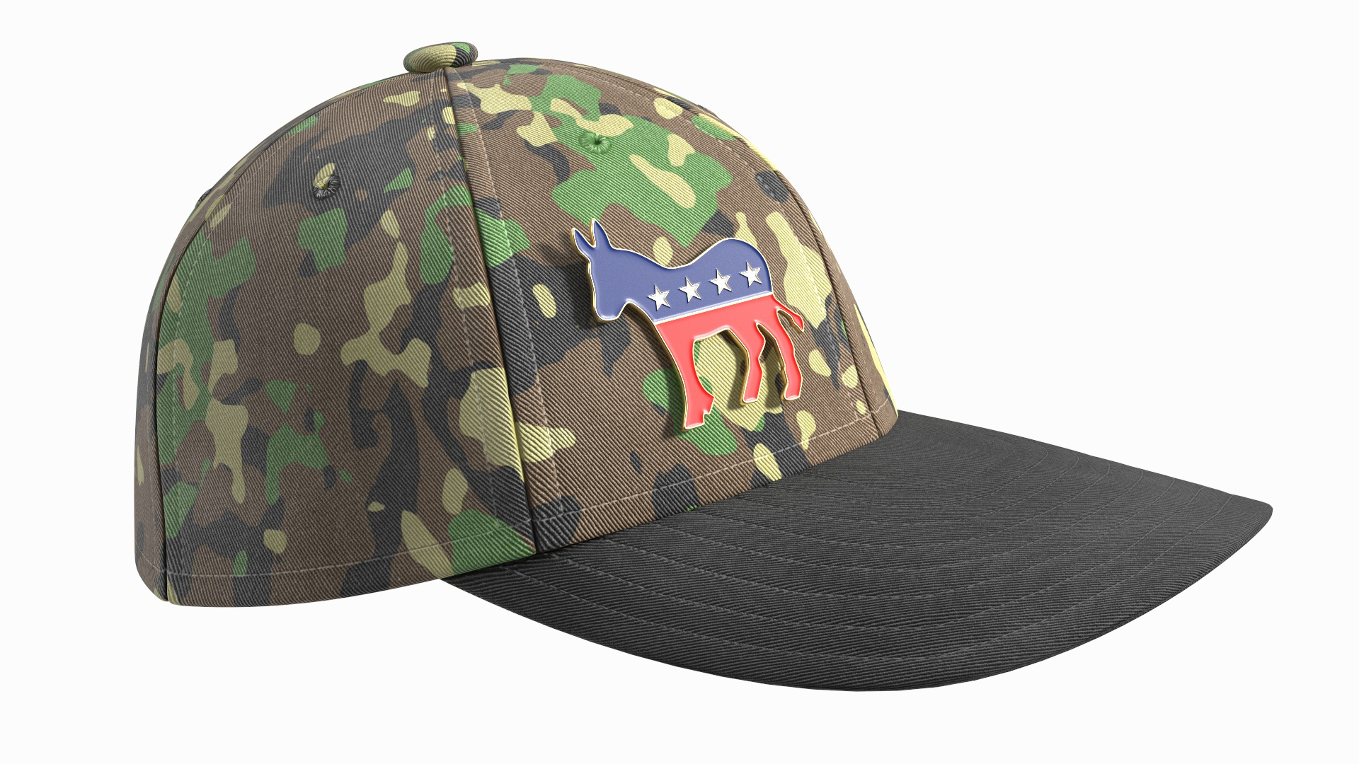 Camouflage Baseball Cap With Democratic Icon 3D Model - TurboSquid 2319399
