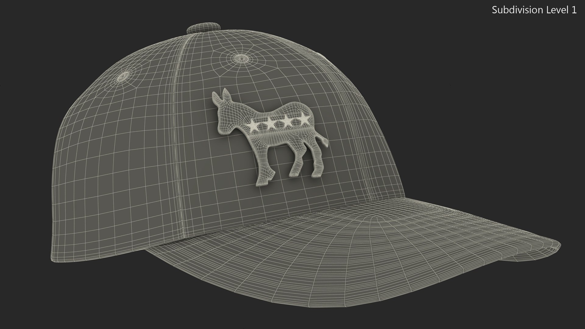 Camouflage Baseball Cap With Democratic Icon 3D Model - TurboSquid 2319399