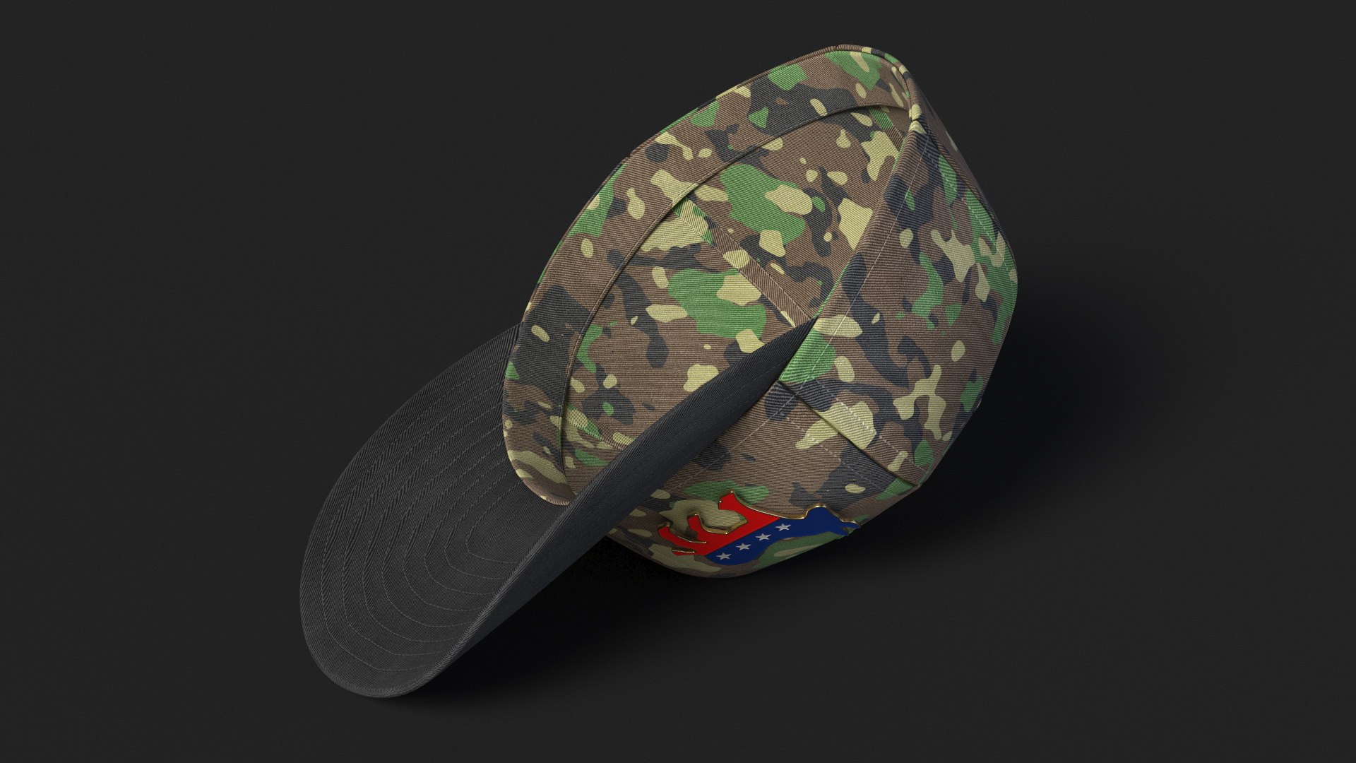 Camouflage Baseball Cap With Democratic Icon 3D Model - TurboSquid 2319399