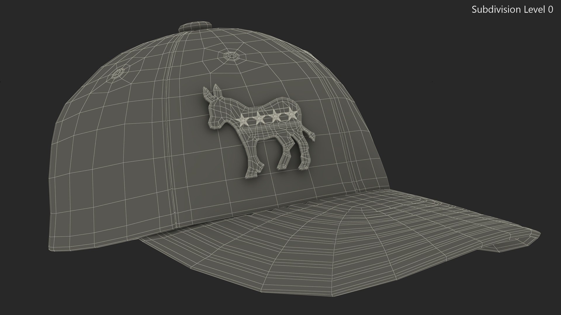 Camouflage Baseball Cap With Democratic Icon 3D Model - TurboSquid 2319399