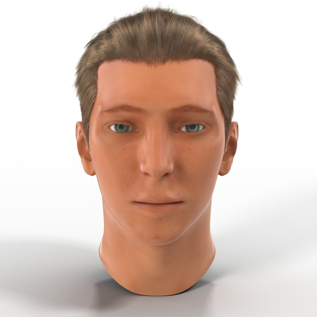Male Head Rigged 3d Max