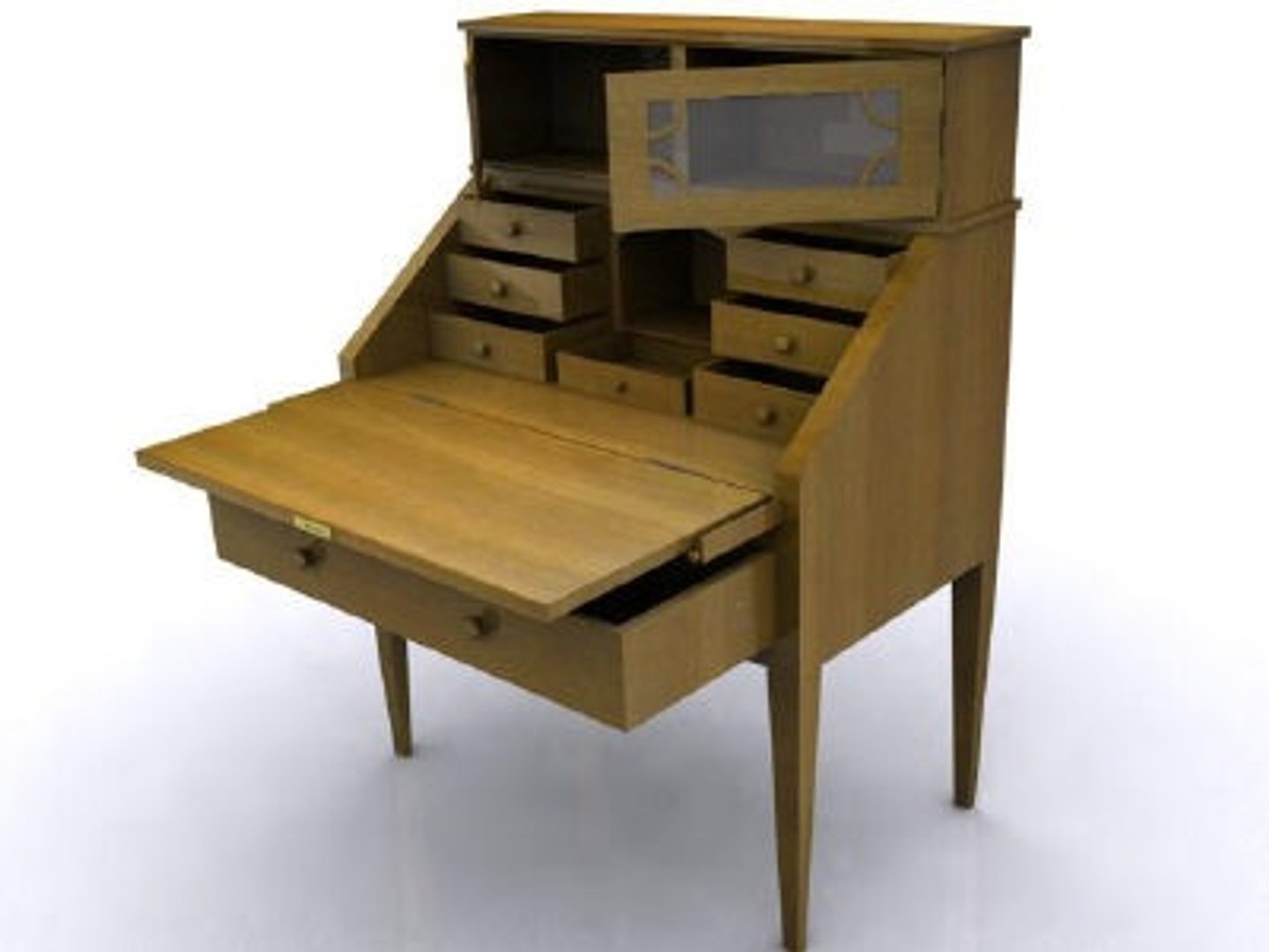 3D Antique Desk Model - TurboSquid 1300356