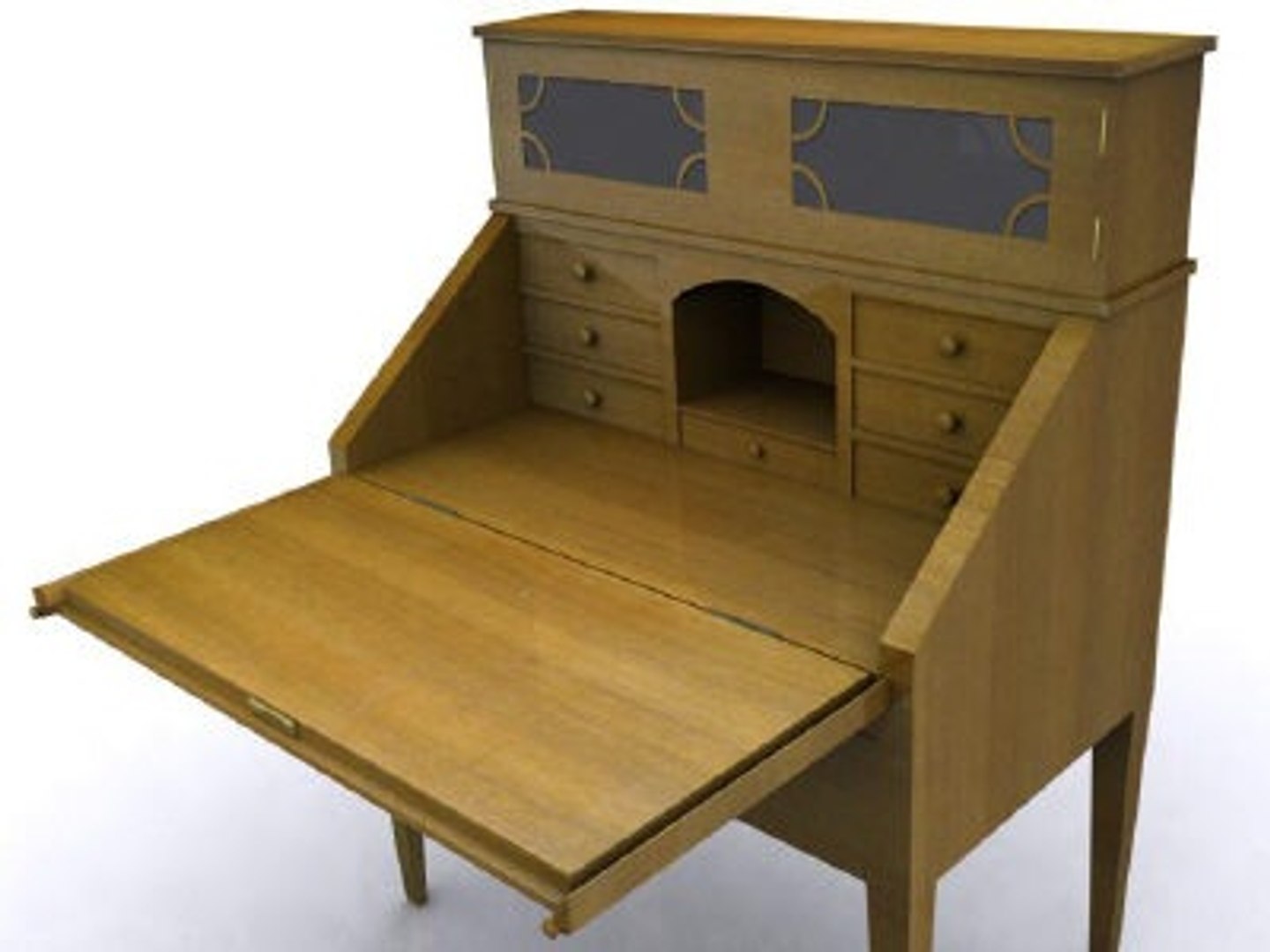 3D Antique Desk Model - TurboSquid 1300356