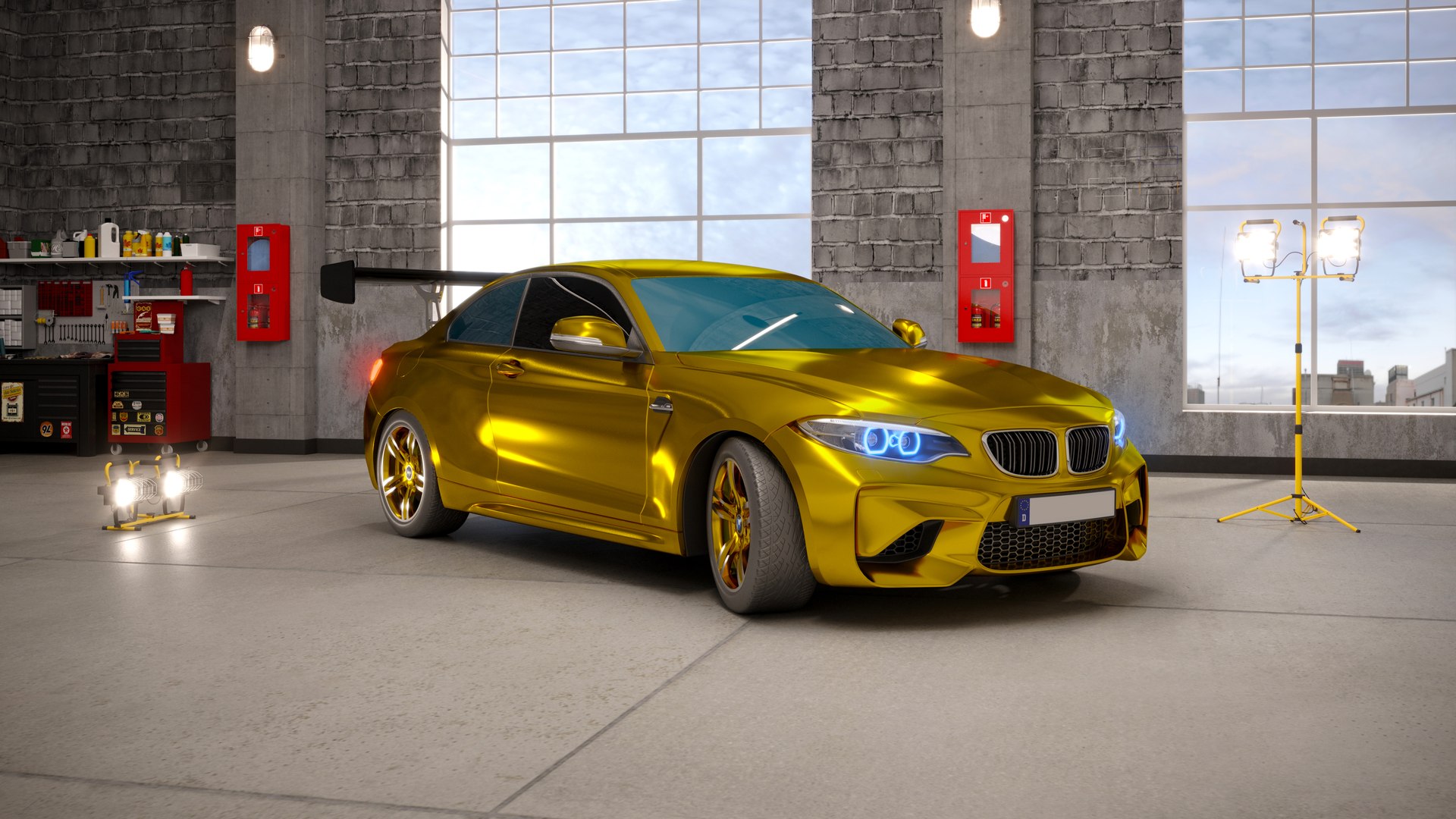 modelo 3d BMW M2 ORO 3DS MAX FBX OBJ - TurboSquid 2174044