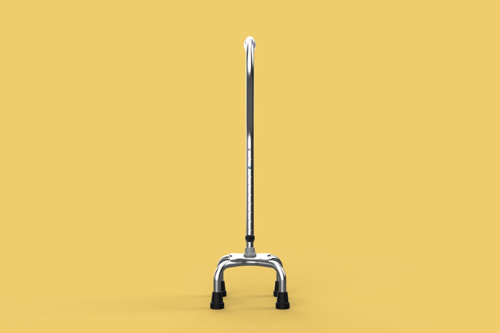 STANDARD QUADRIPOD WALKING CANE AID ELDERLY STICK POLE QUAD LEG 3D ...