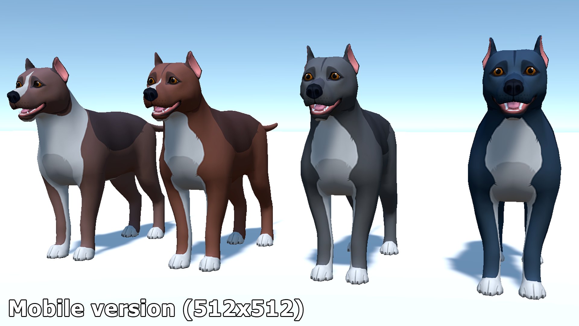 3D Cartoon Dog - Pitbull - TurboSquid 2298283