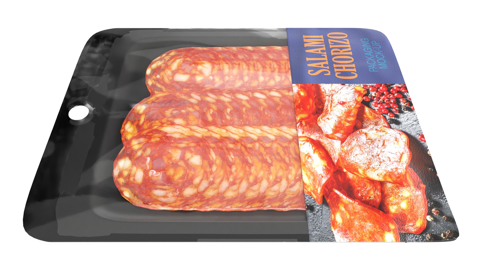 3D Salami Chorizo Slices With Packaging Model - TurboSquid 2414445