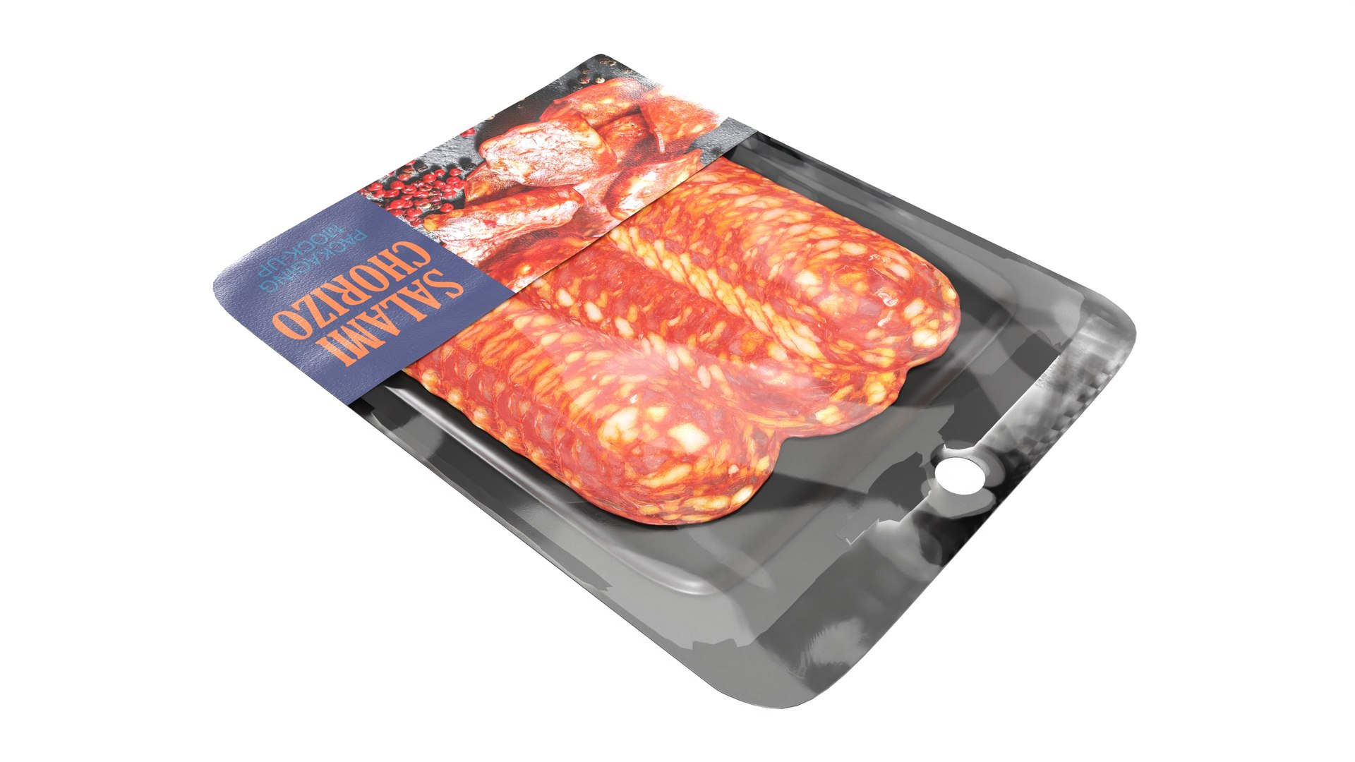 3D Salami Chorizo Slices With Packaging Model - TurboSquid 2414445