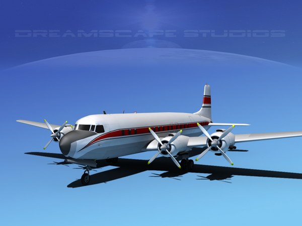 3d douglas dc-7c dc-7 model