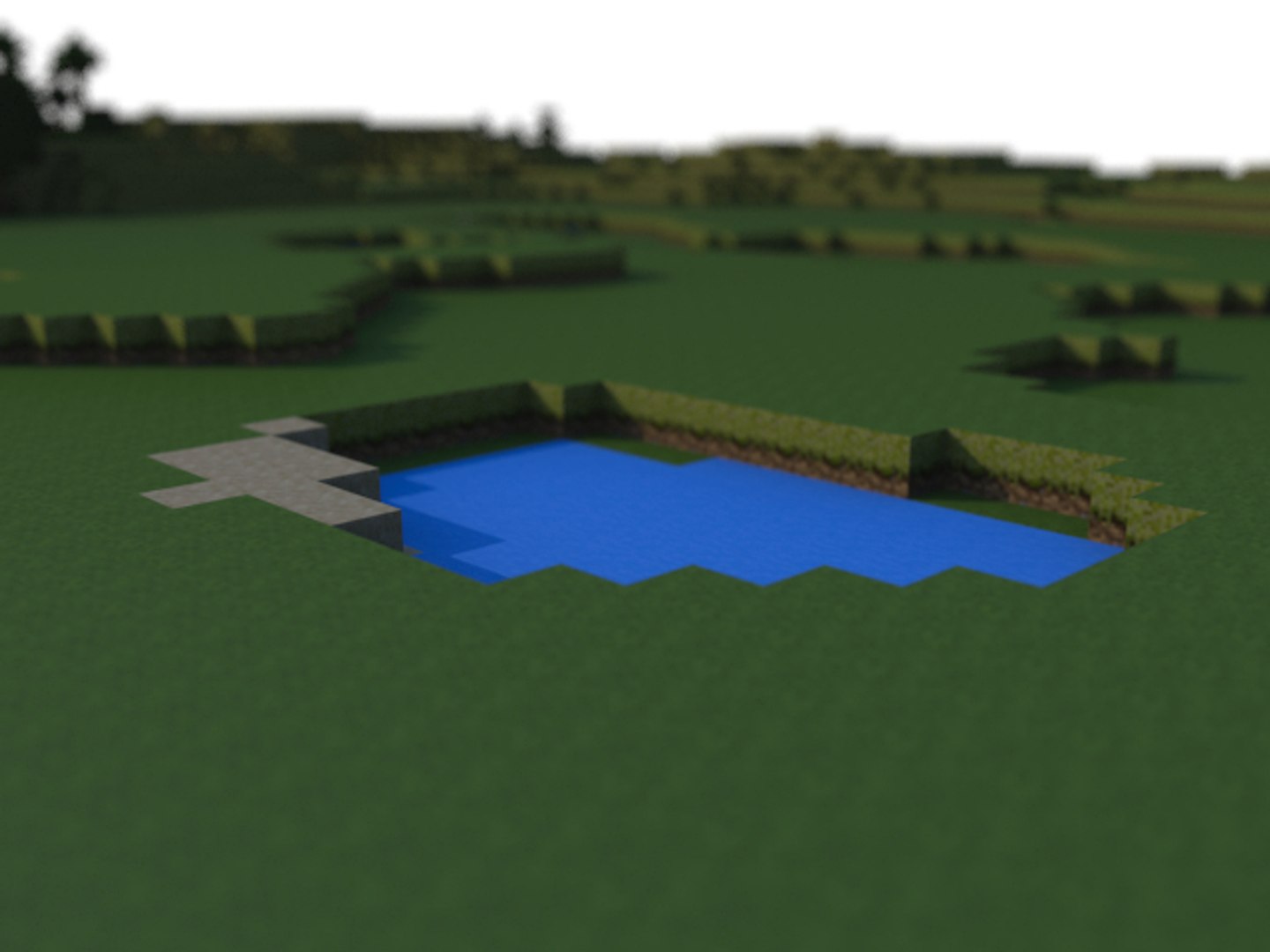 Obj Minecraft World: Grassy Plain