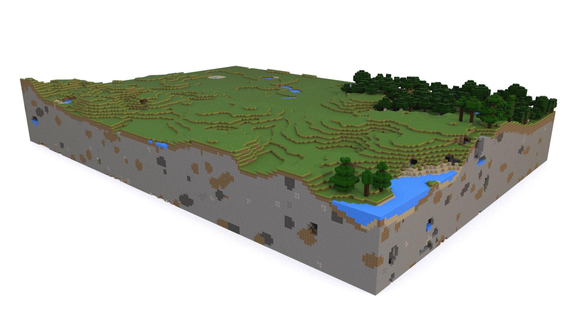 Obj Minecraft World: Grassy Plain