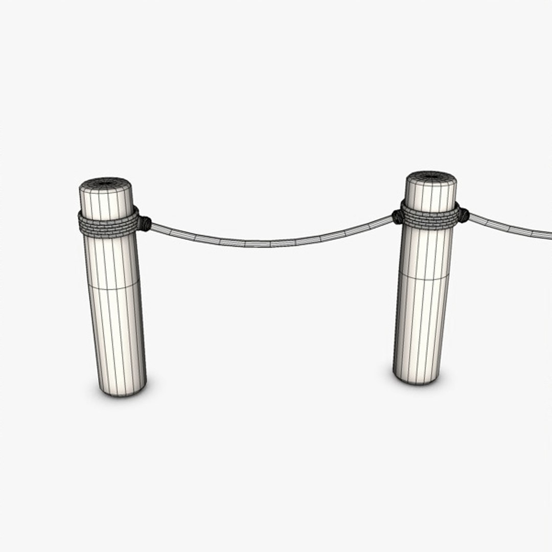 3d Model Logs Rope Barrier