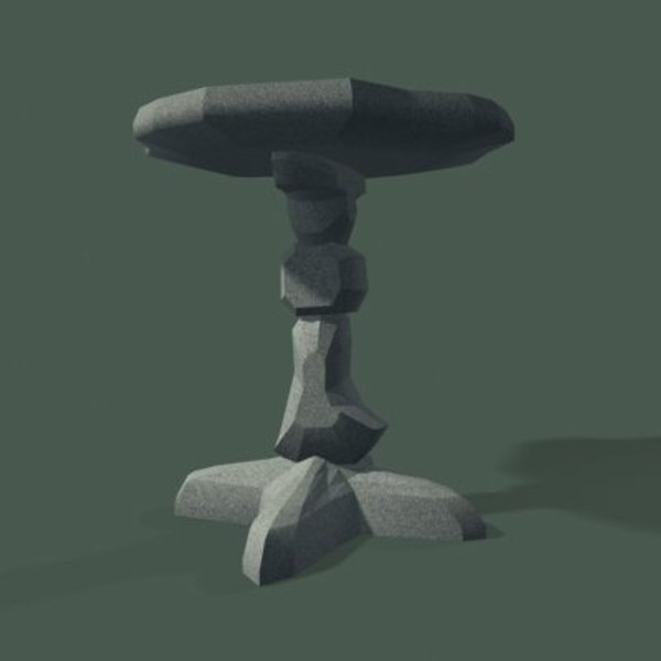 3d garden table rock