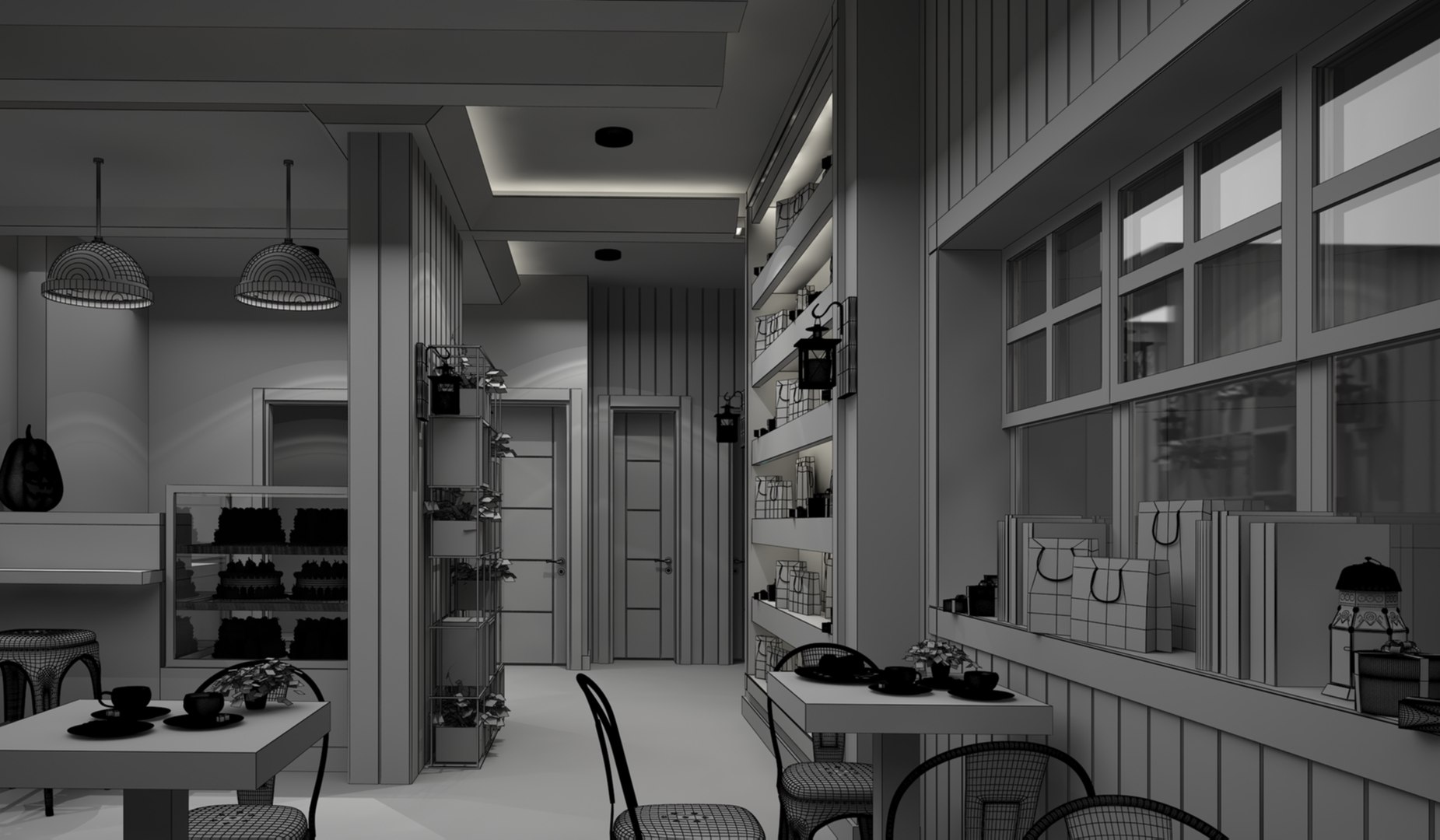 3D Cafe Interior - TurboSquid 1231885