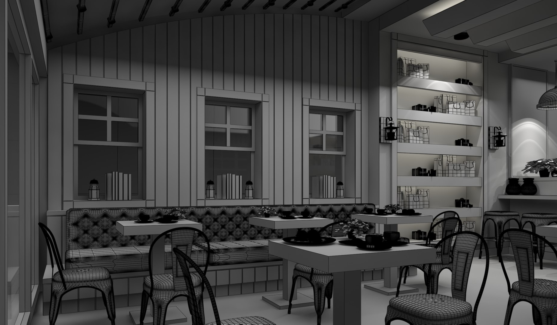 3D Cafe Interior - TurboSquid 1231885