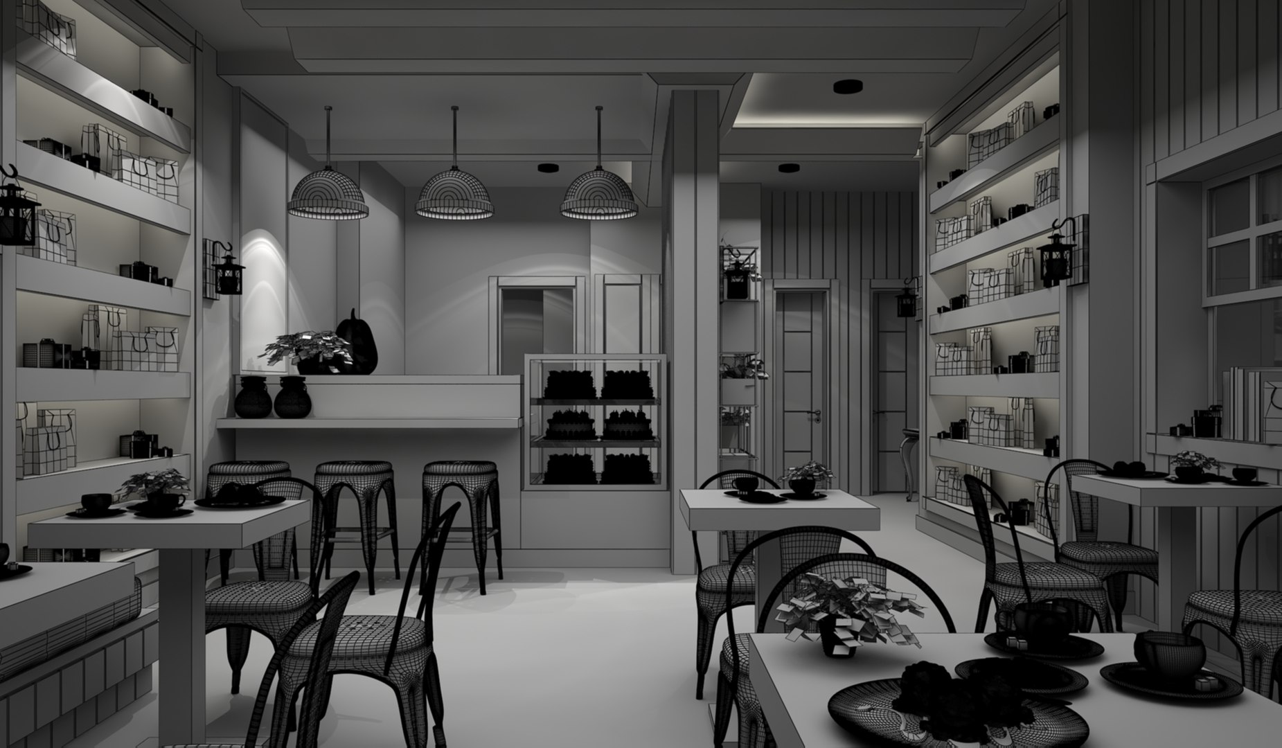 3D Cafe Interior - TurboSquid 1231885