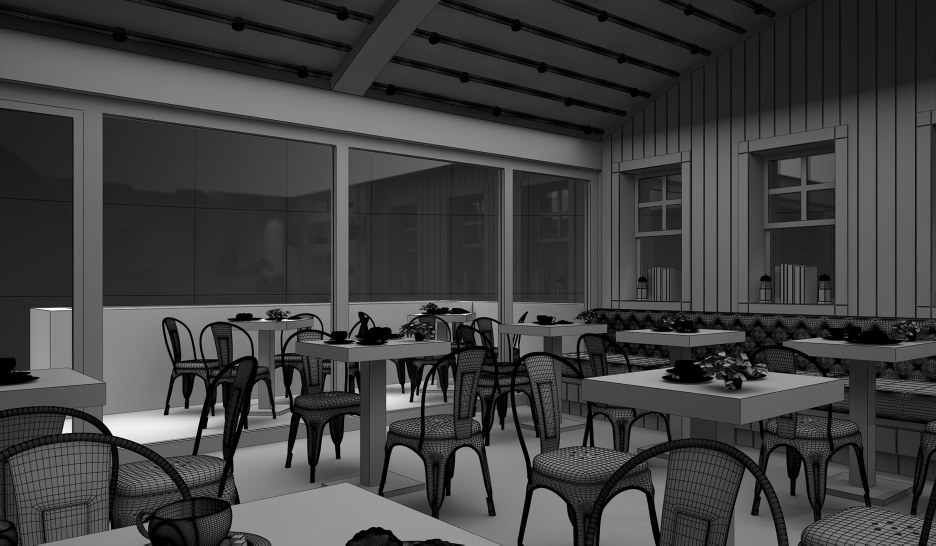 3D Cafe Interior - TurboSquid 1231885