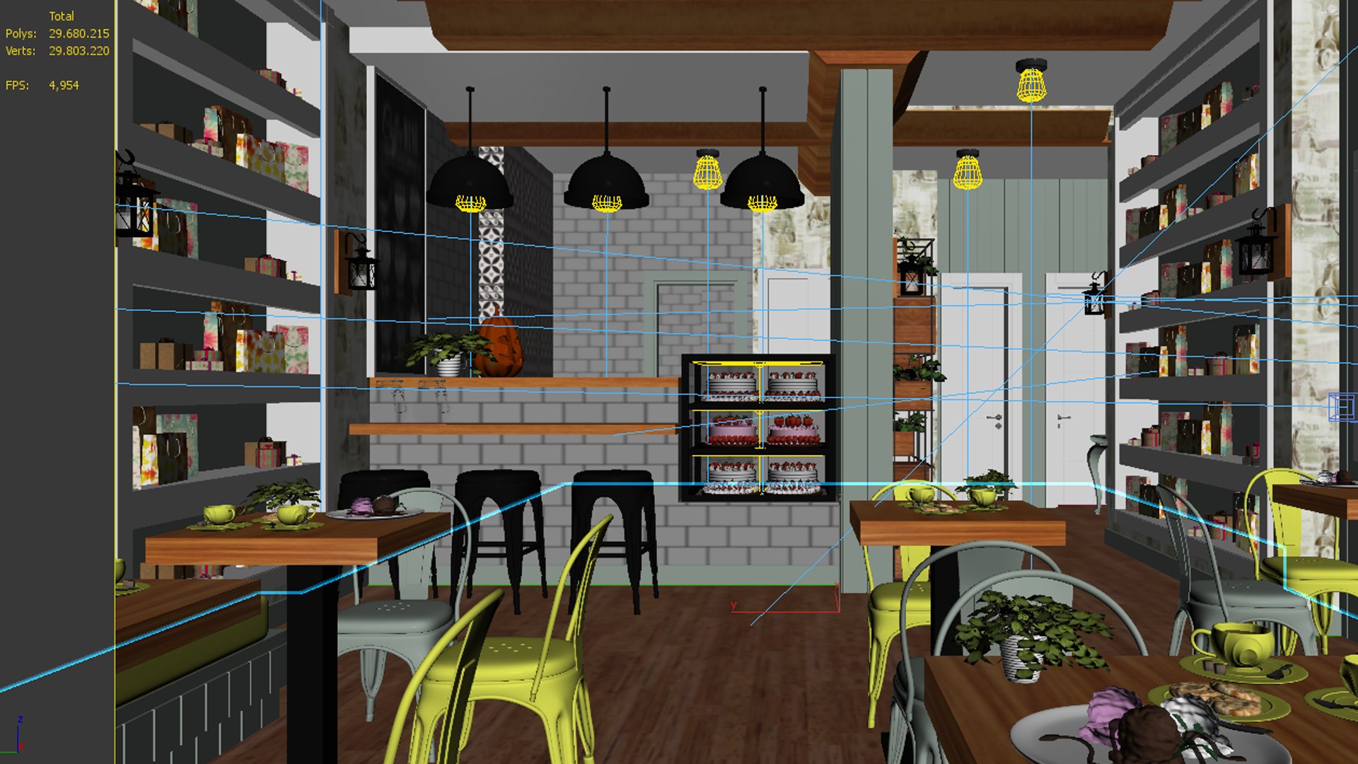 3D Cafe Interior - TurboSquid 1231885
