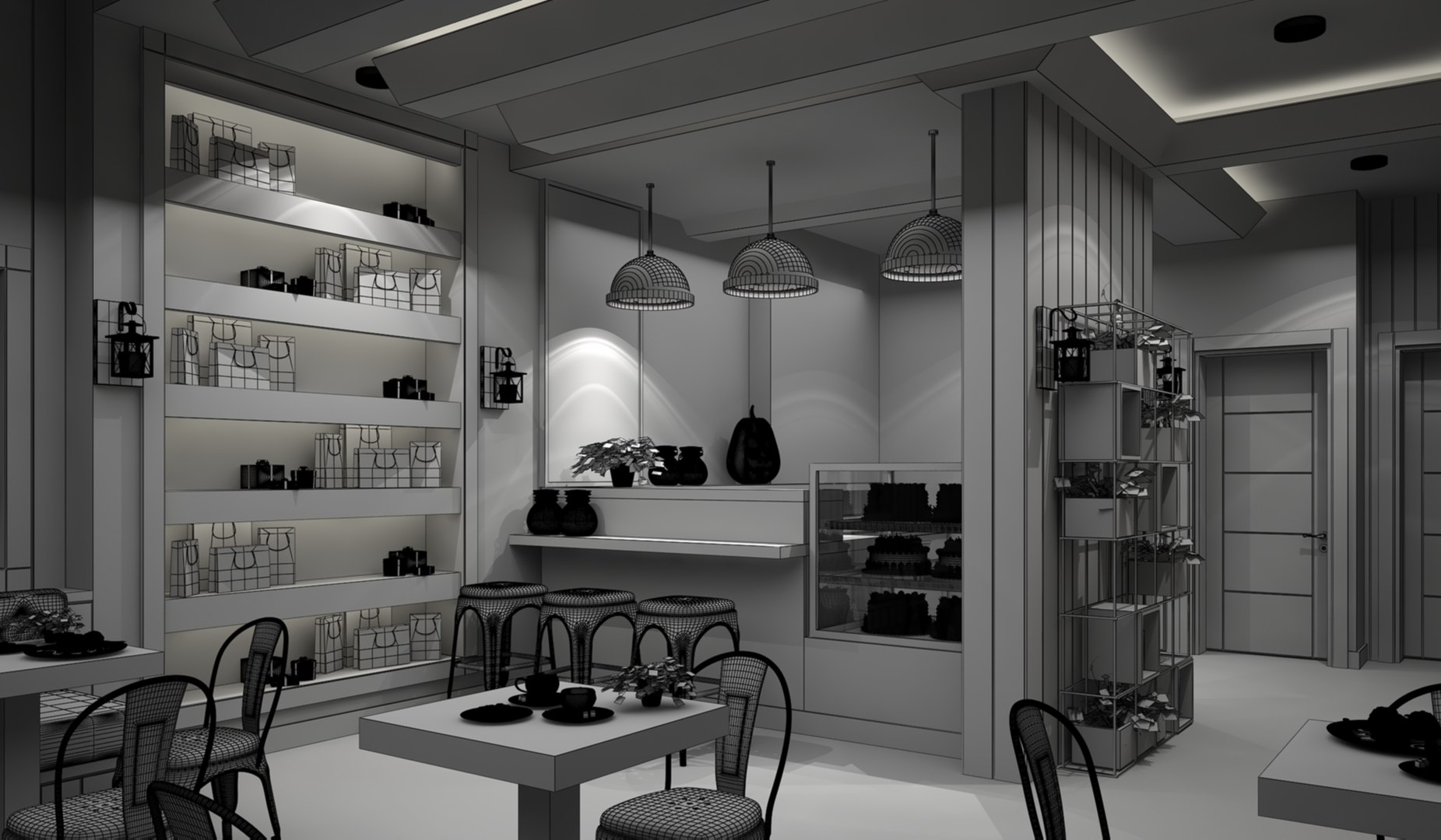 3D Cafe Interior - TurboSquid 1231885