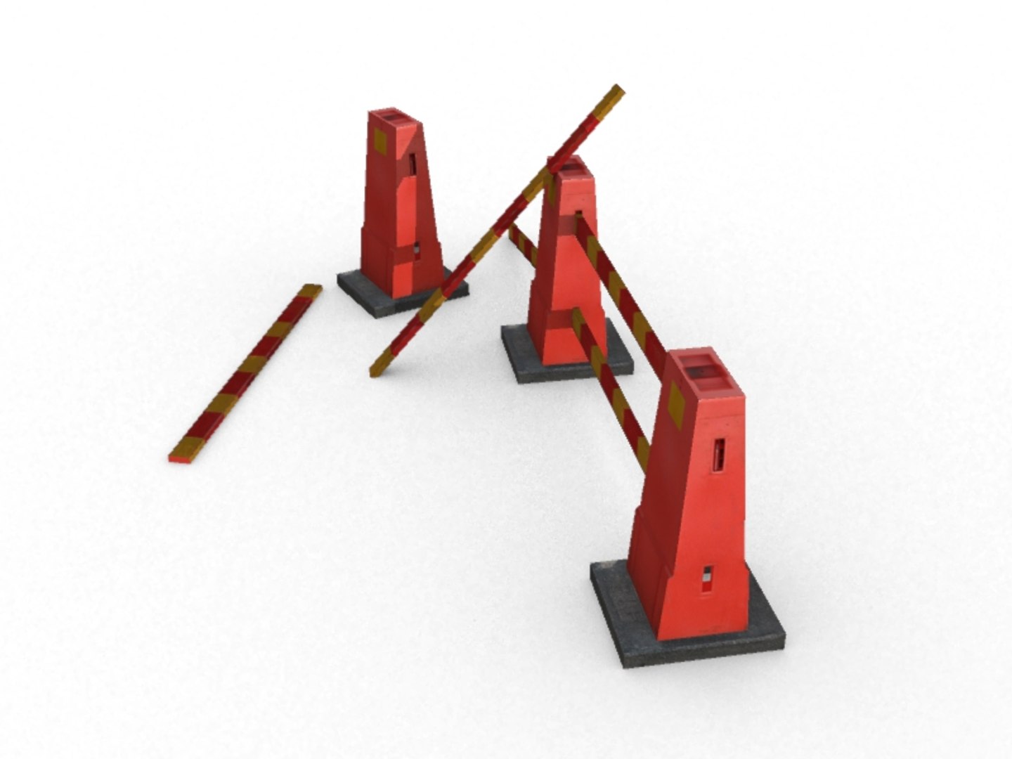 Set Road Cones Fbx