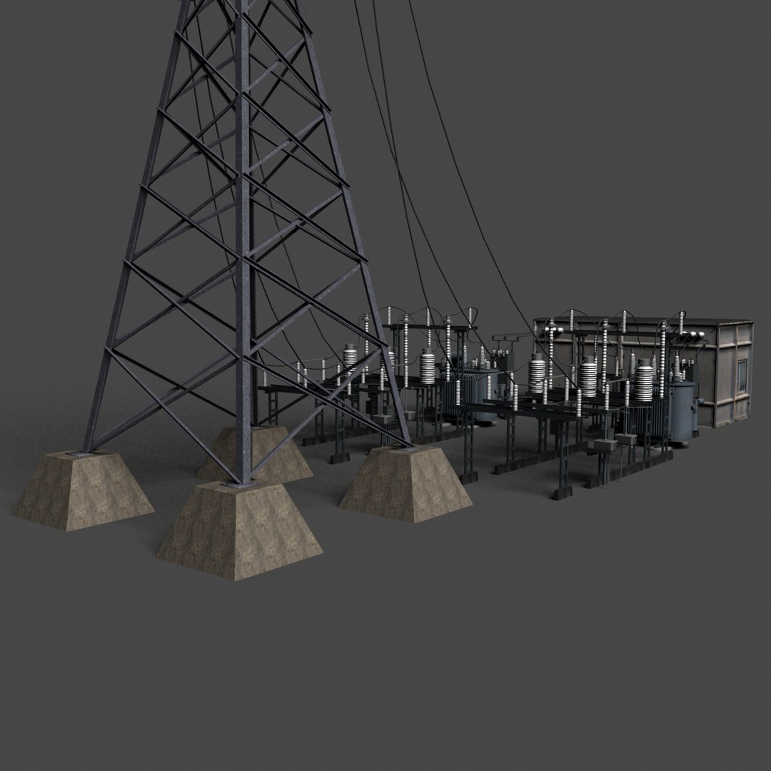 3d Model Of Substation Transformators