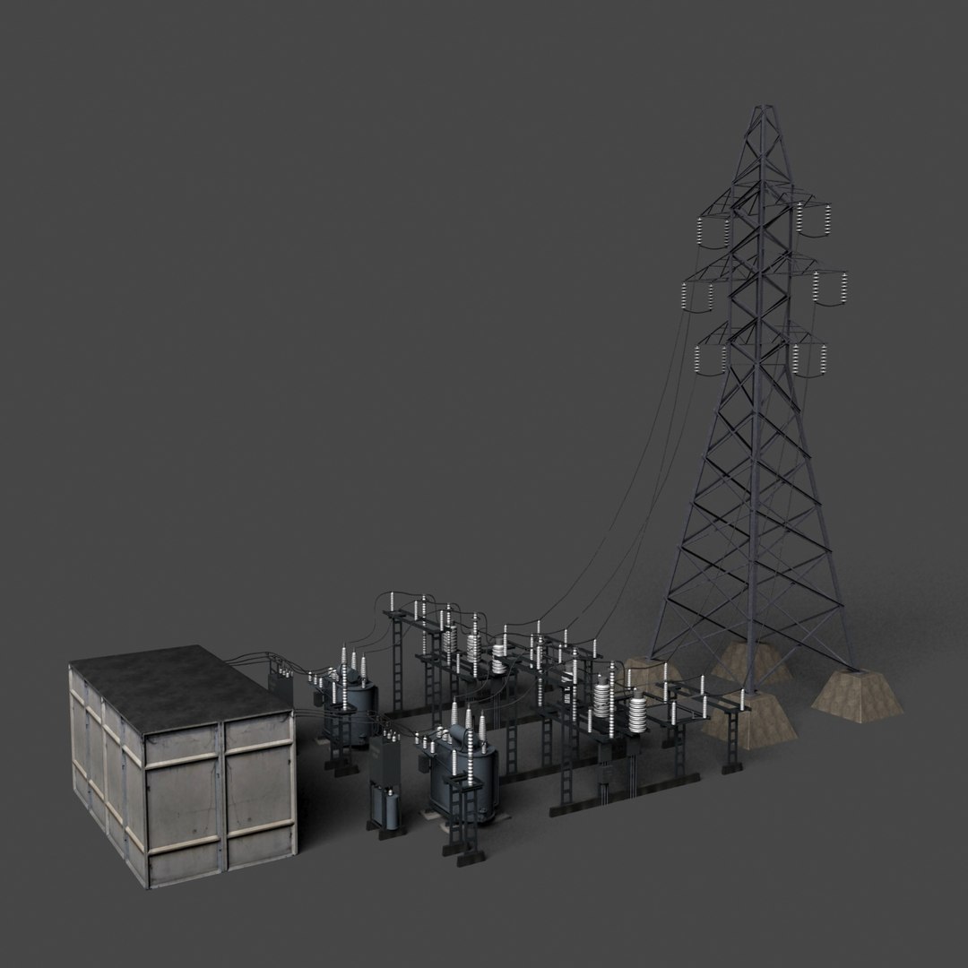 3d Model Of Substation Transformators
