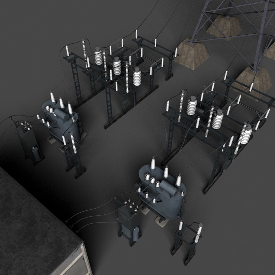 3d Model Of Substation Transformators