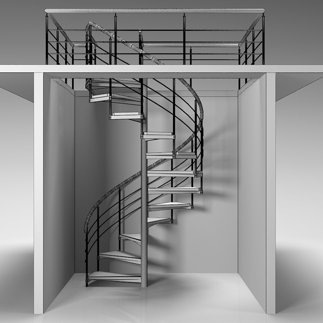 3d staircase spiral model