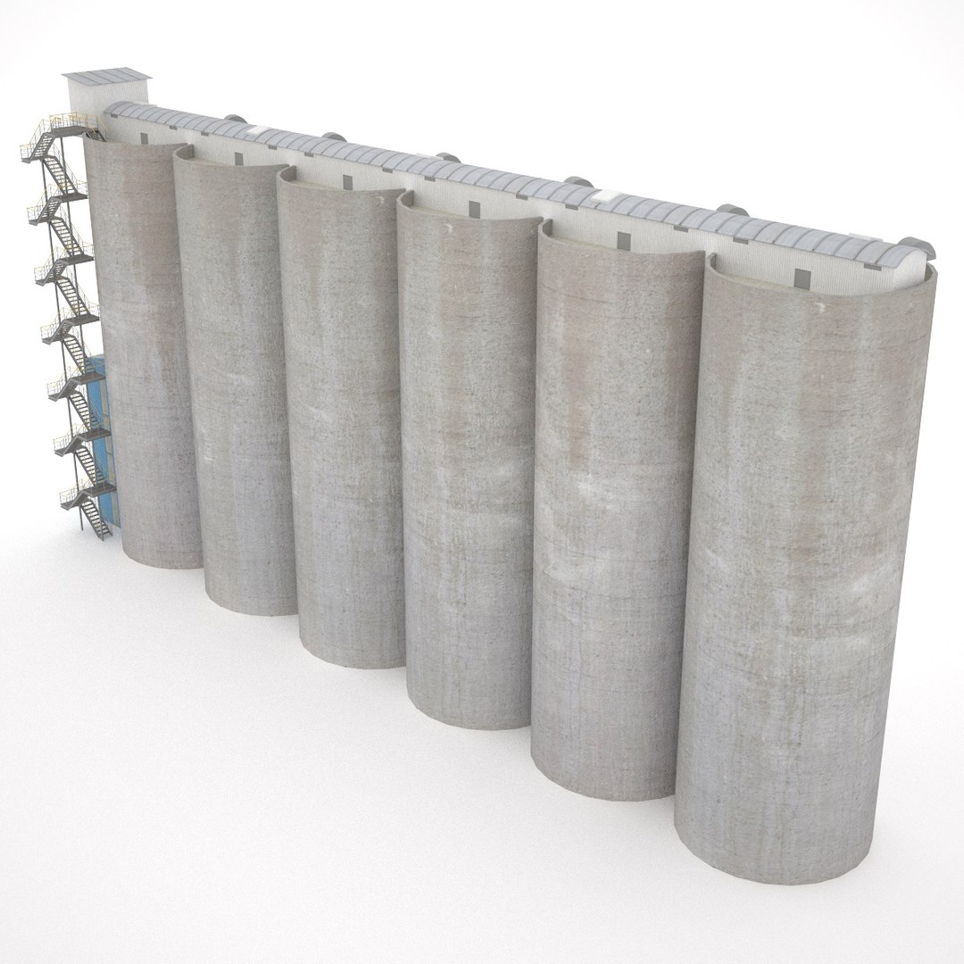Grain Silos - 3ds