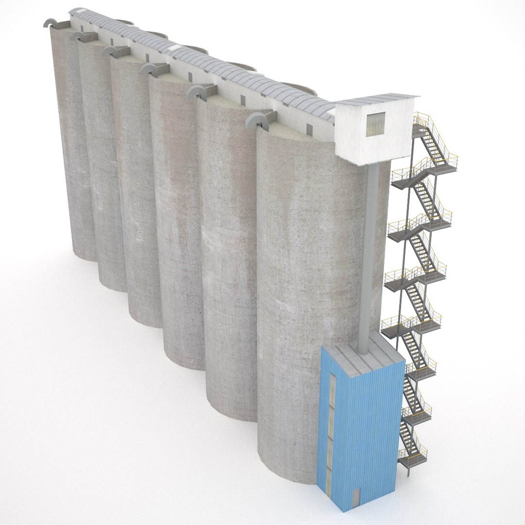 Grain Silos - 3ds