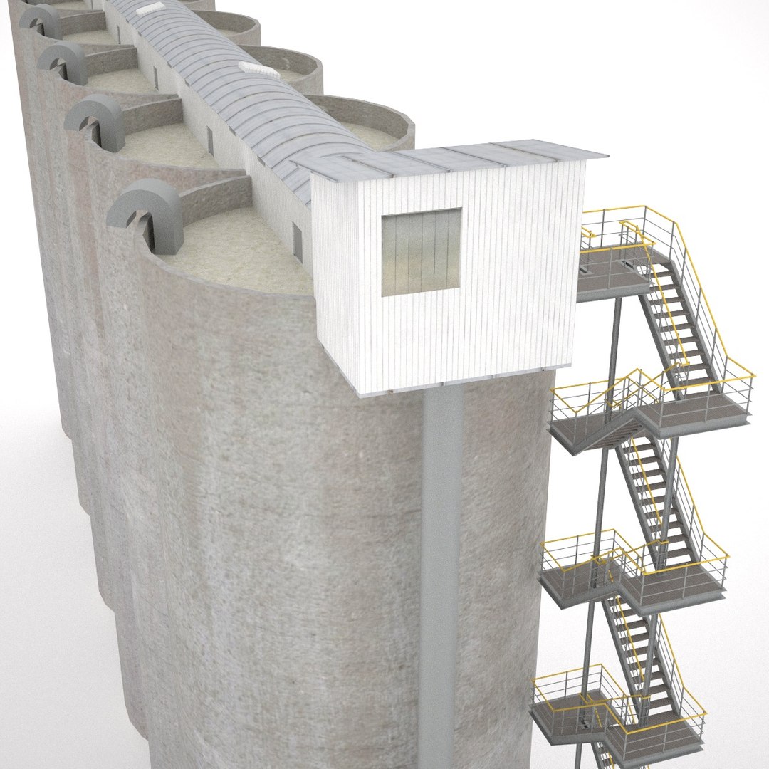 Grain Silos - 3ds