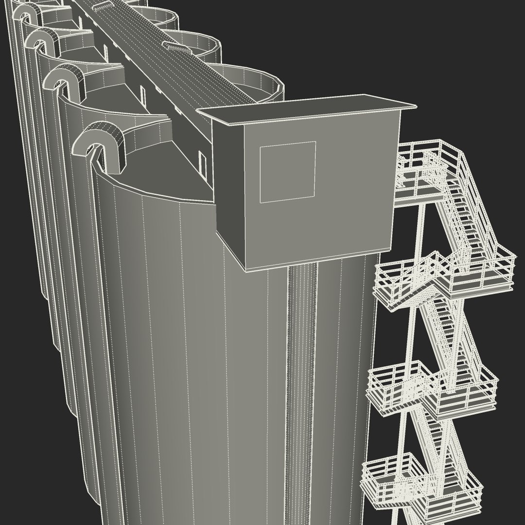 Grain Silos - 3ds