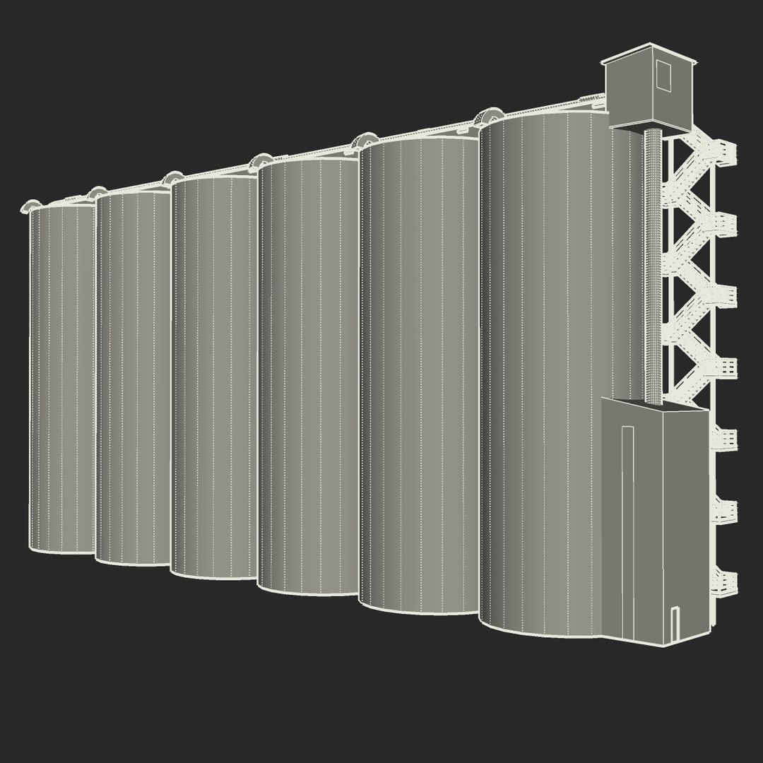 Grain Silos - 3ds