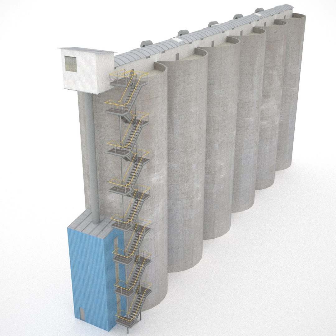 Grain Silos - 3ds