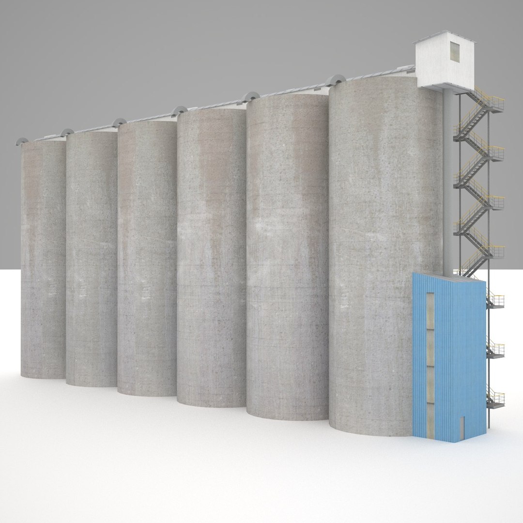 Grain Silos - 3ds