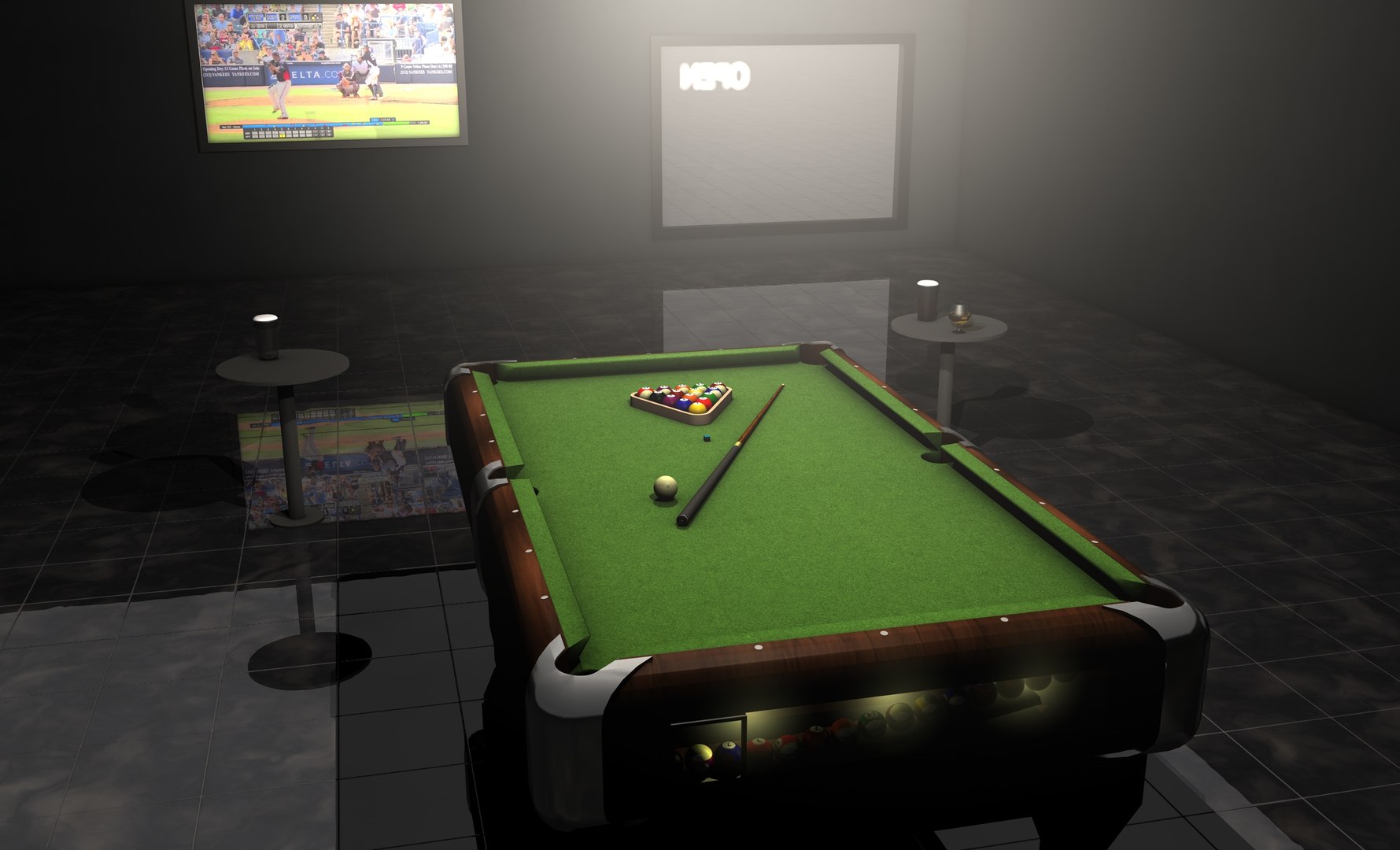3d Model Pool Table Billiard Balls