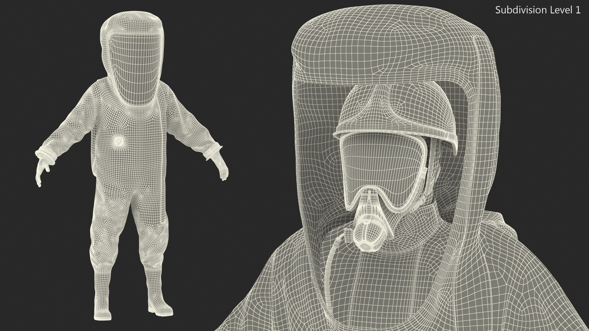 3D model Fully Encapsulating Chemical Protection Suit Rigged for Modo ...