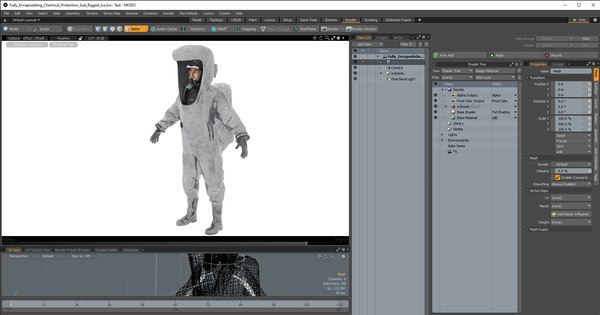 3D модель Полностью герметизирующий костюм химической защиты ...