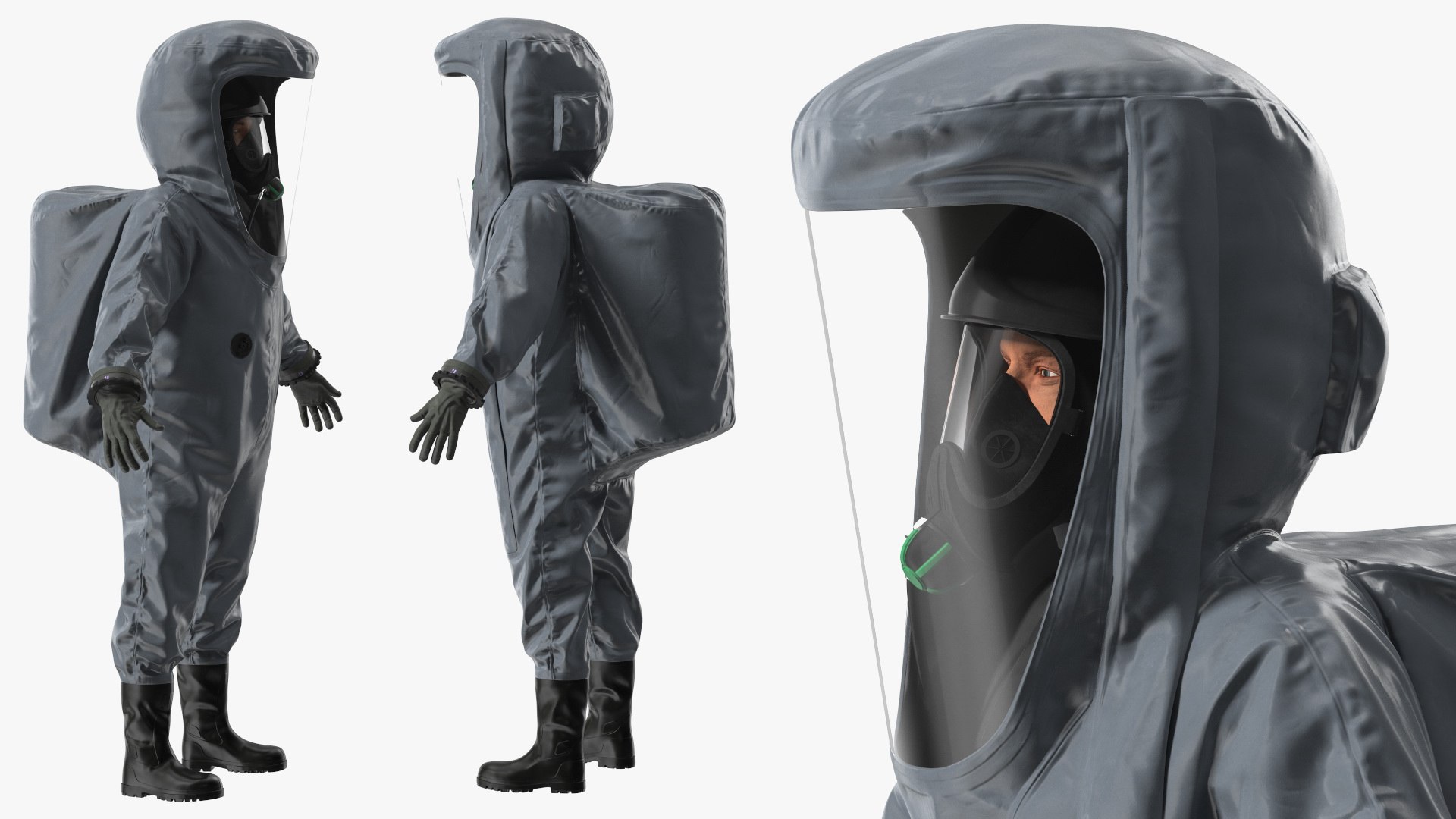 3D model Fully Encapsulating Chemical Protection Suit Rigged for Modo ...