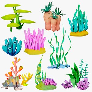 Low Poly Aquarium Plant 3D Models For Download | TurboSquid