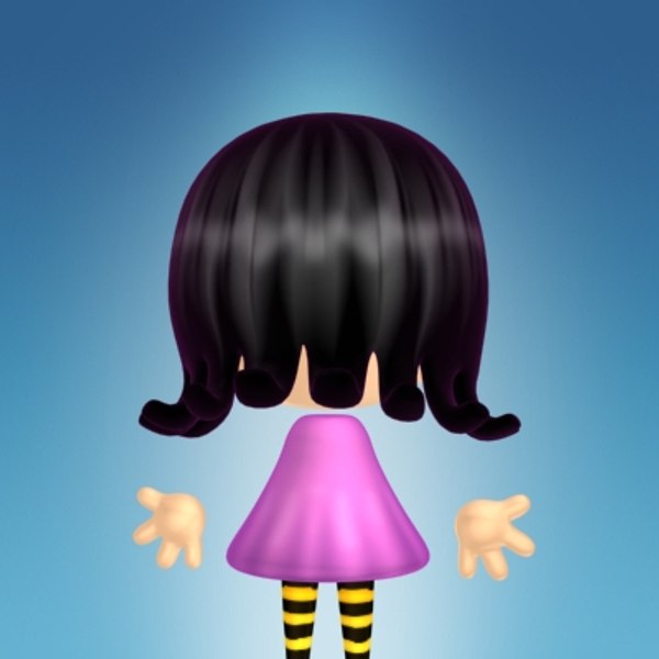 pod girl character rig 3d model