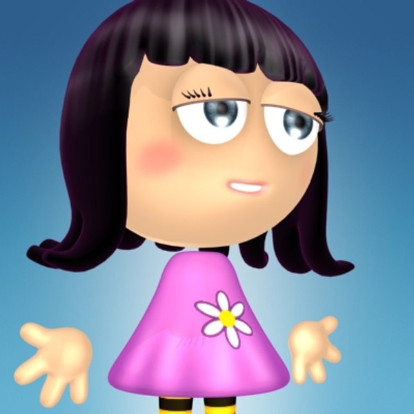 pod girl character rig 3d model