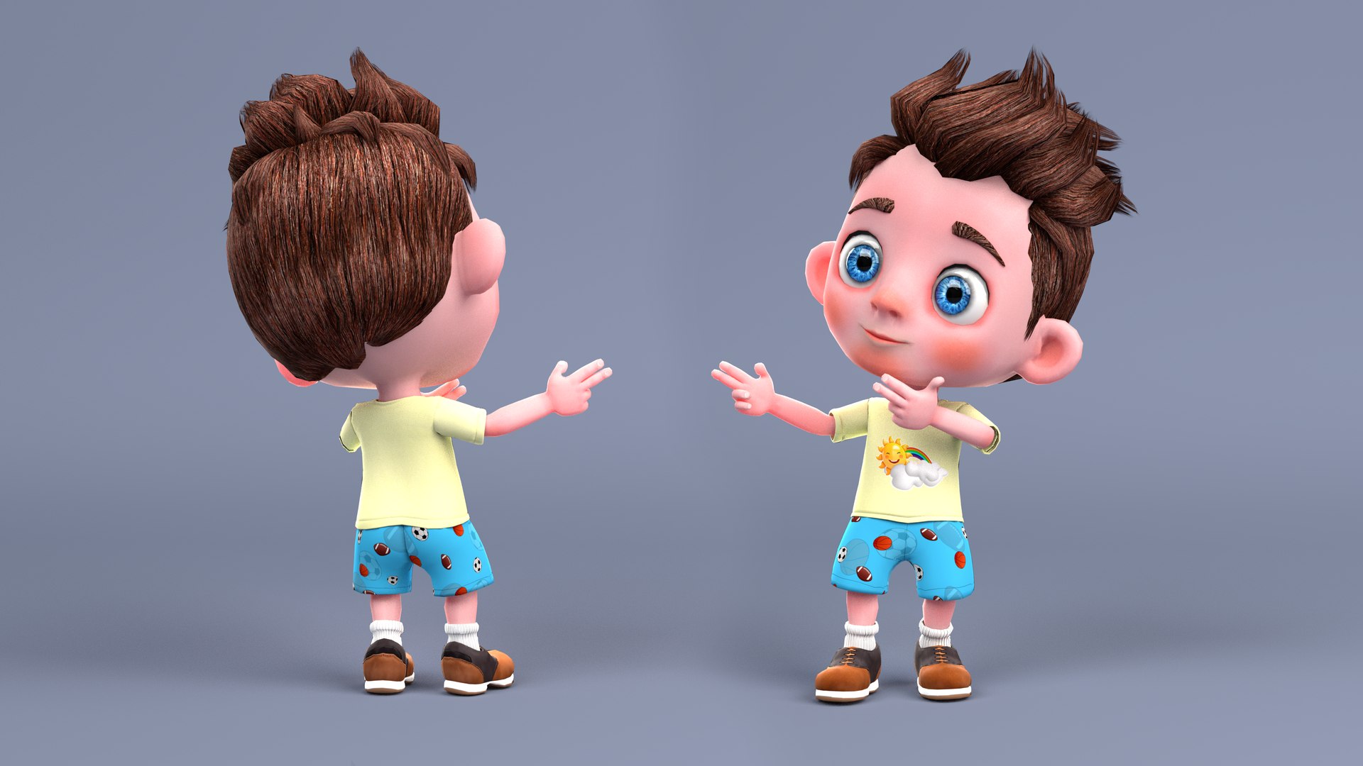 Rigged Low Poly Boy Cartoon Character With 20 Different Outfits 3D Model - TurboSquid 2334884