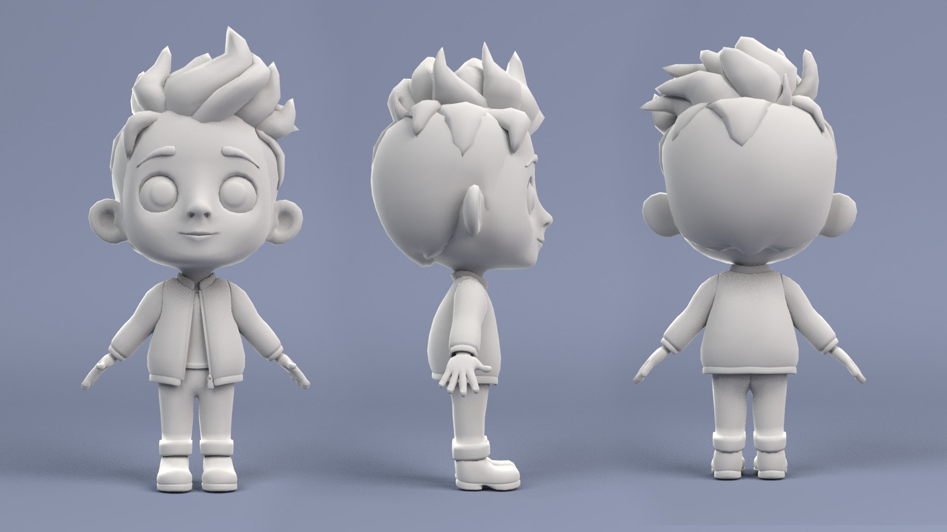 Rigged Low Poly Boy Cartoon Character With 20 Different Outfits 3D ...